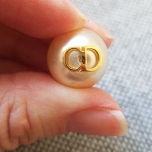 Dior | Jewelry | Pair Of Vintage Christian Dior Pearl Logo Buttons ...